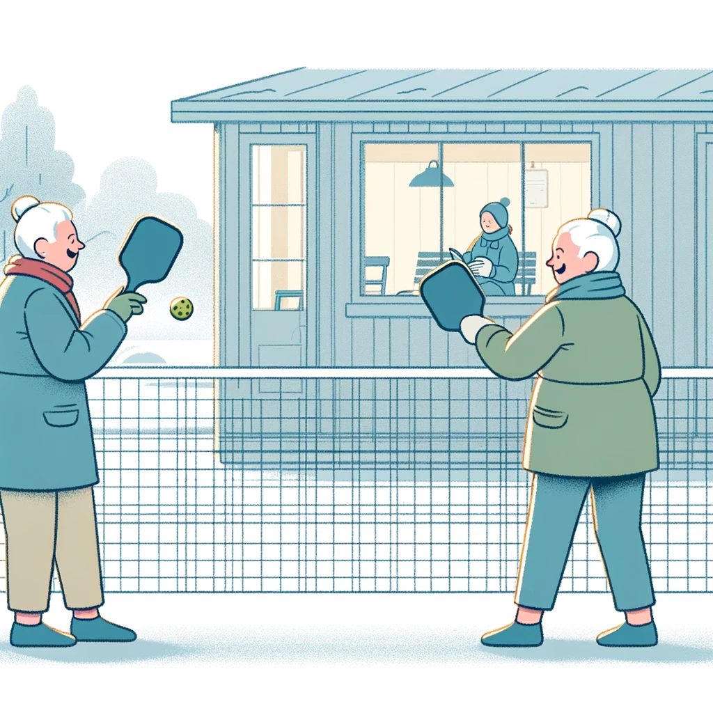 These Two Played Pickleball in the Cold Without a Net